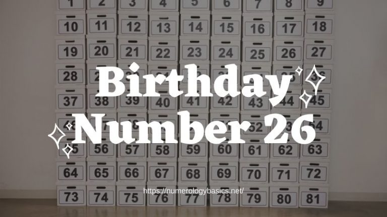 Birthday Number 26 or Gift Number 26 - Numerology Basics